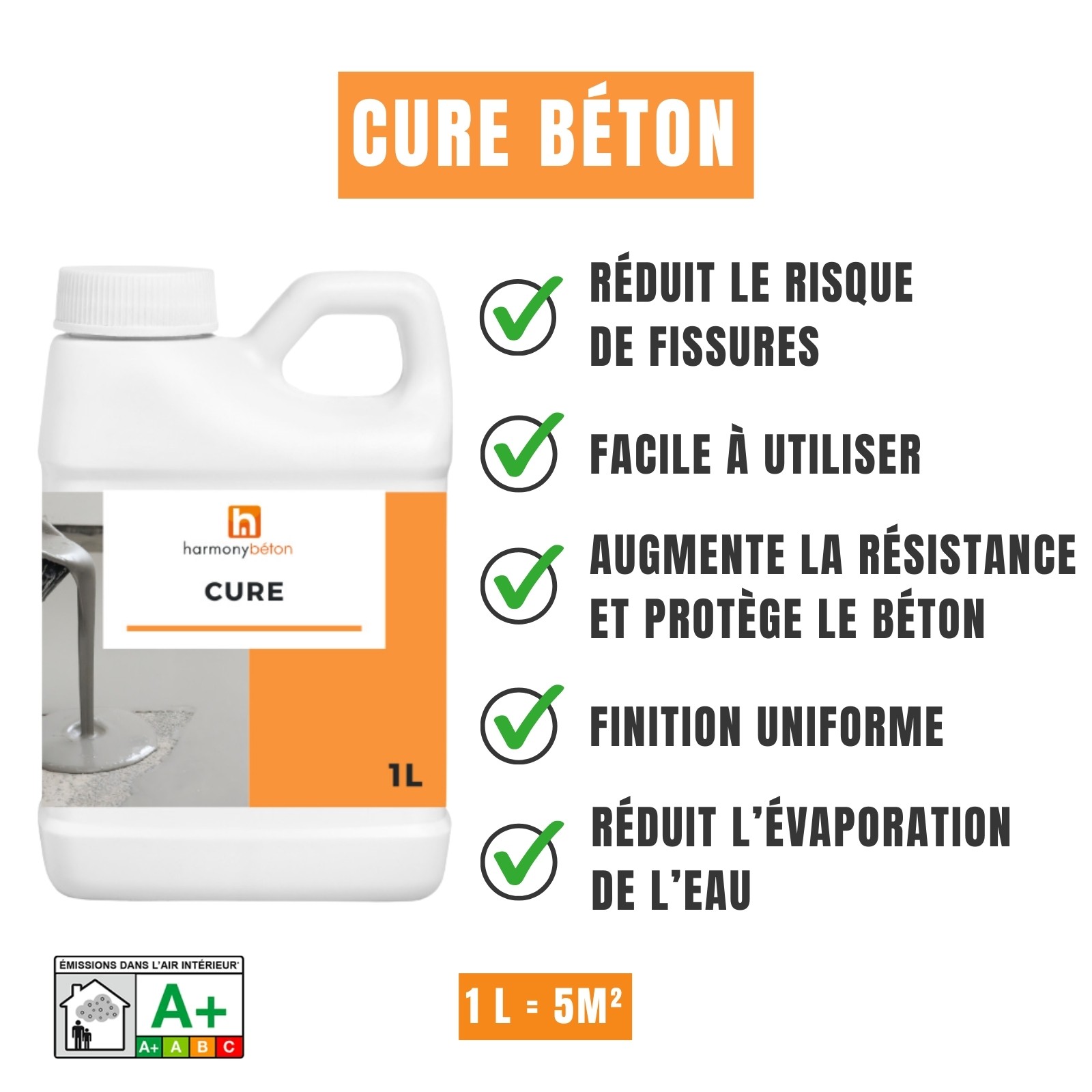 Cure béton à base d'eau pour éviter les fissures - Harmony Beton